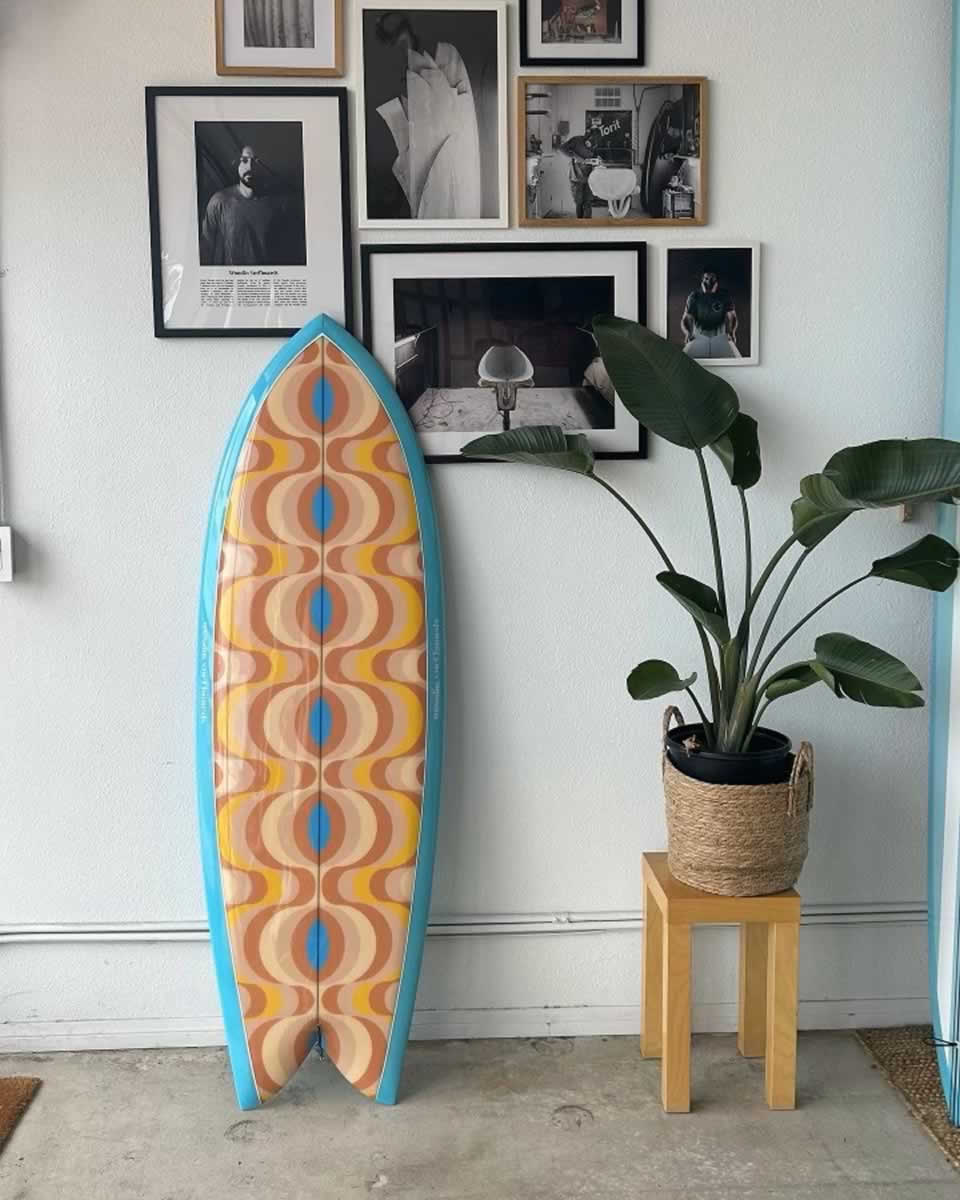Fish Woodin surfboard: by Californian Shaper : FOR SALE AT SPYDER SURF SHOP
